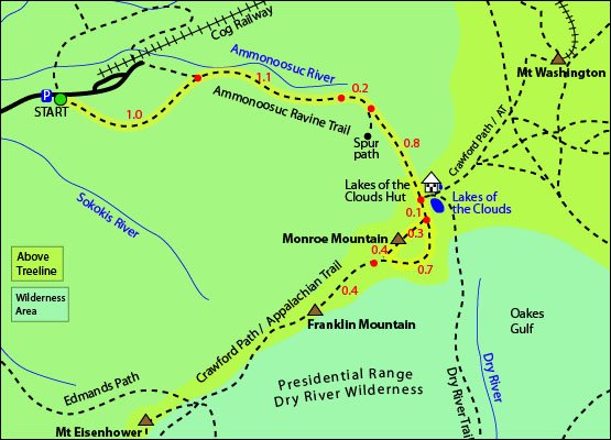 Mount Monroe Hiking Trail Guide: Map, Trail Descriptions, Pictures & More